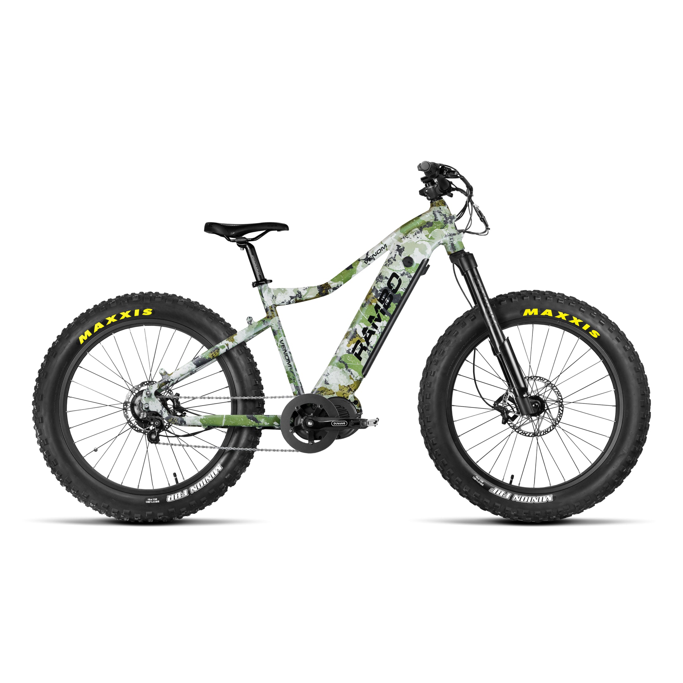 Rambo Venom 1000W Ultra Mid Drive Motor Fat Tire Electric Hunting Bike ...