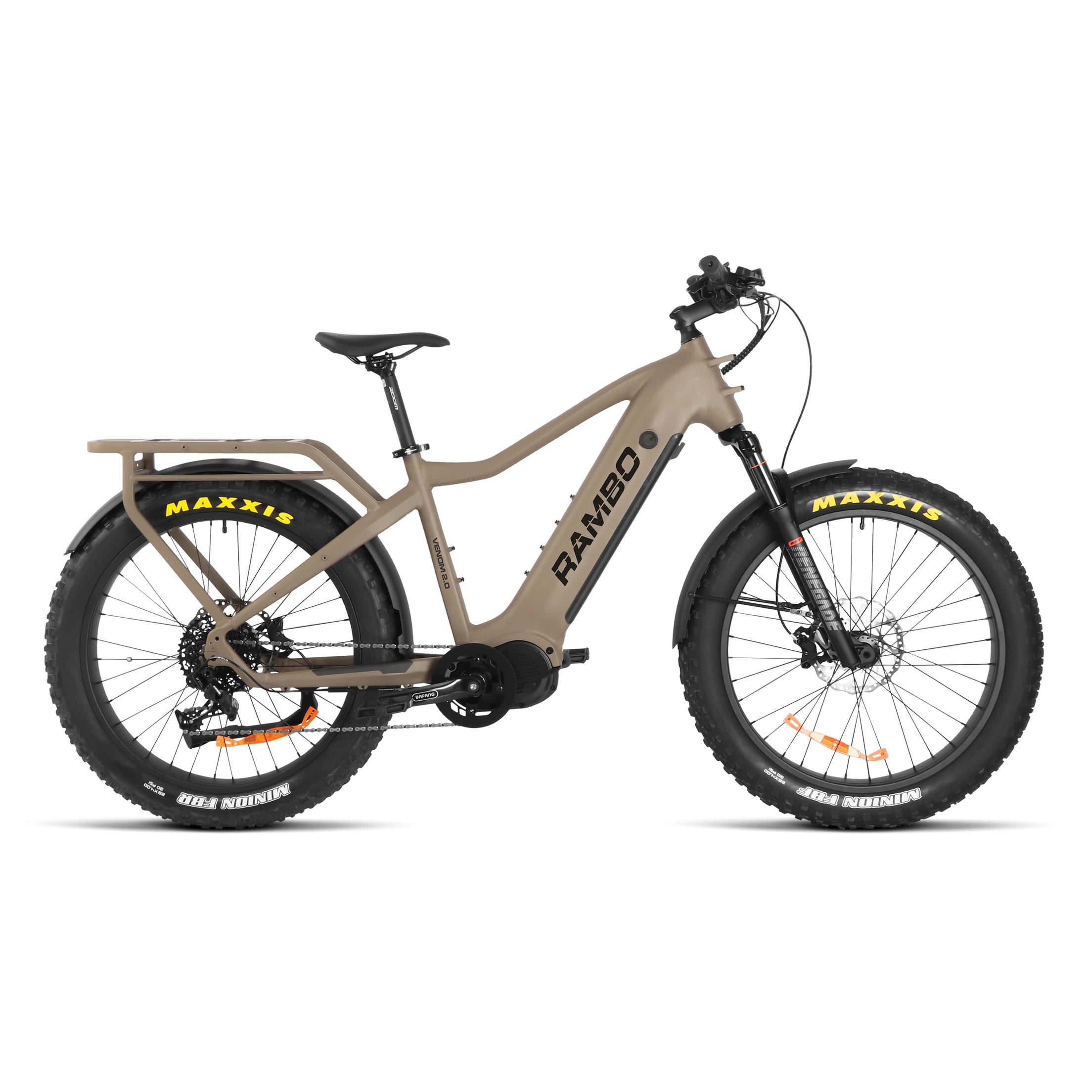Rambo Venom 1000W Ultra Mid Drive Motor Fat Tire Electric Hunting Bike ...